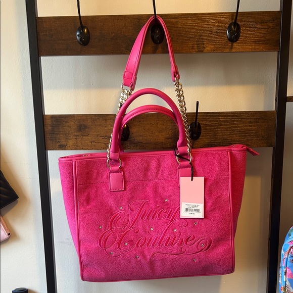 Juicy Couture | Bags | Juicy Couture Fuchsia Tote With Chain Handles ...